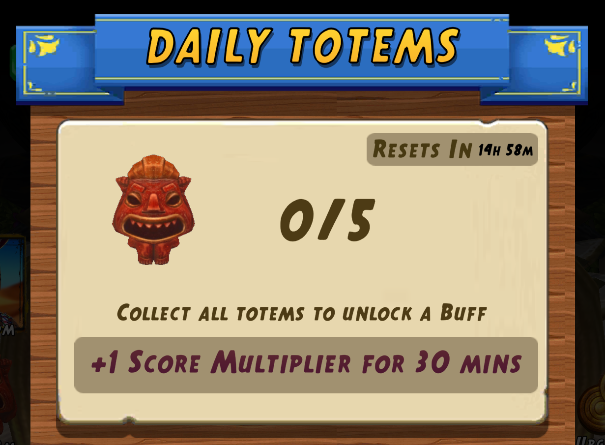 (New Feature) Daily Totems & Buffs – Temple Run 2 (2013)