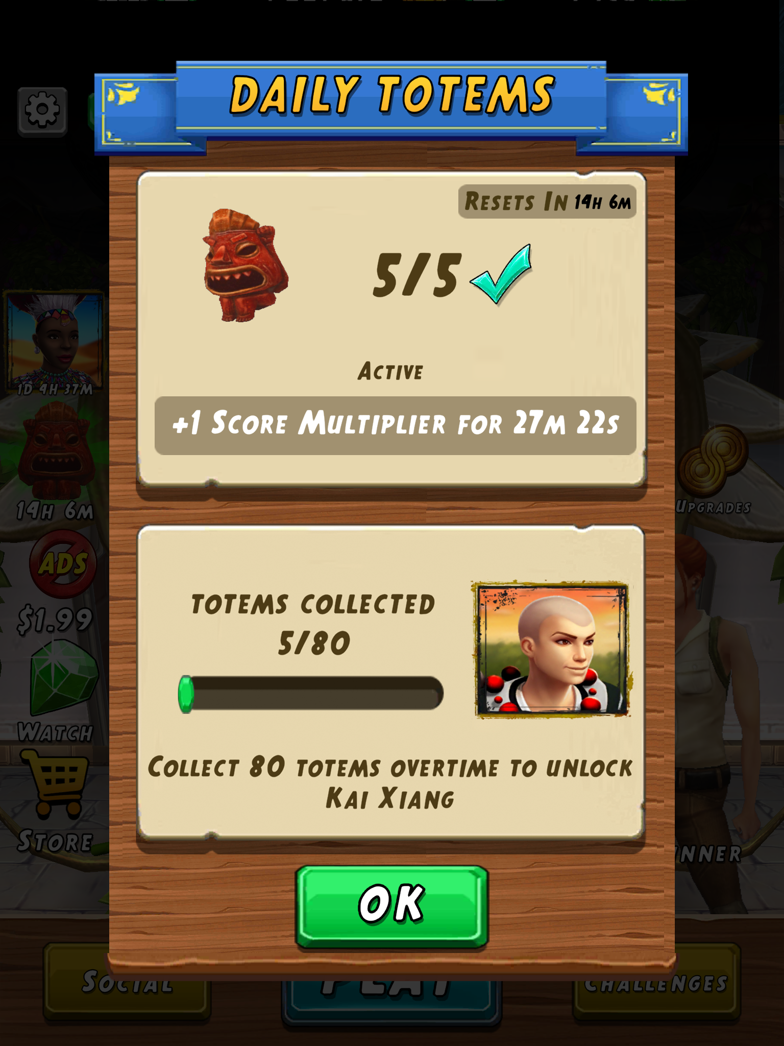 (New Feature) Daily Totems & Buffs – Temple Run 2 (2013)